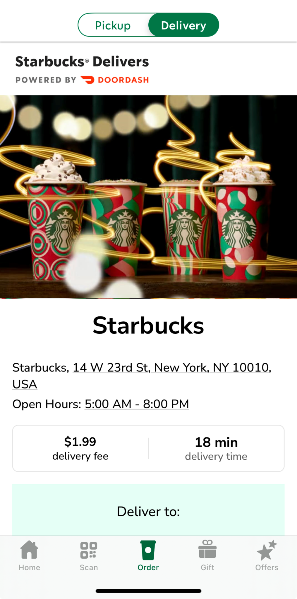 Starbucks app gets delivery boost from DoorDash - About Starbucks
